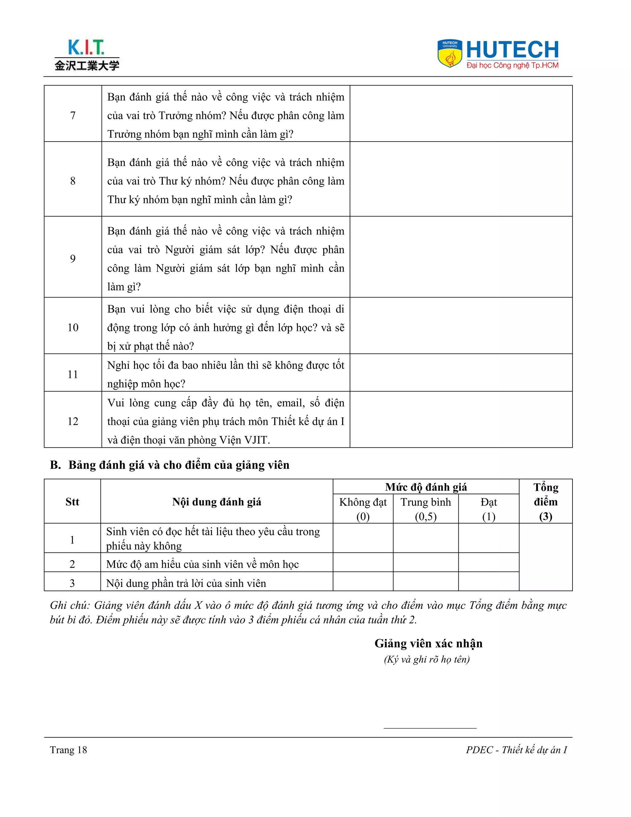 THIẾT KẾ DỰ ÁN I (PROJECT DESIGN I) | PDF