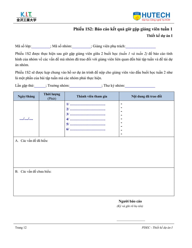 THIẾT KẾ DỰ ÁN I (PROJECT DESIGN I) | PDF