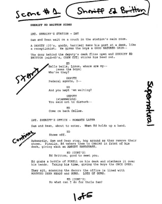 Supernatural 4.06 Yellow Fever Casting Sides for Sheriff Ed Britton ...