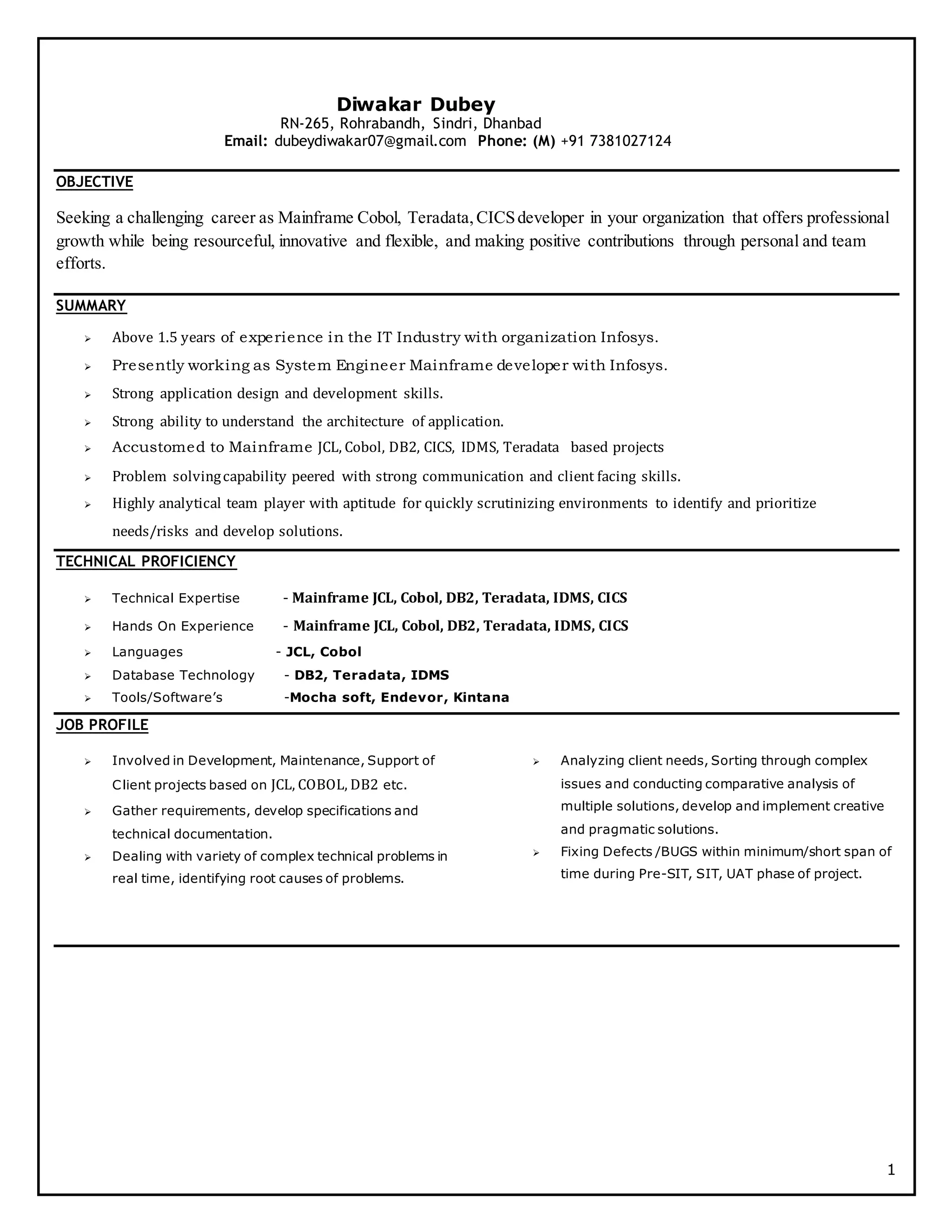 Diwakar Dubey_Resume | DOCX