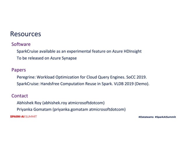 SparkCruise: Automatic Computation Reuse in Apache Spark | PPT | Free Download
