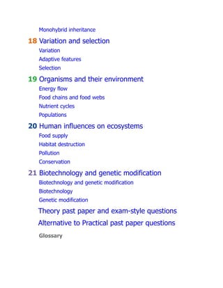 Cambridge IGCSE Biology 4th Edition D. G. Mackean | PDF