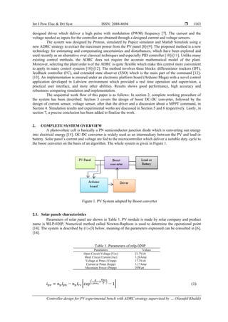 Controller design for PV experimental bench with ADRC strategy supervised by Labview created ...