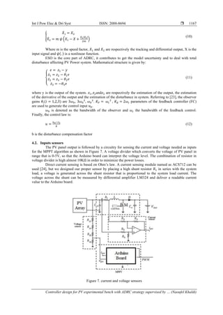 Controller design for PV experimental bench with ADRC strategy supervised by Labview created ...