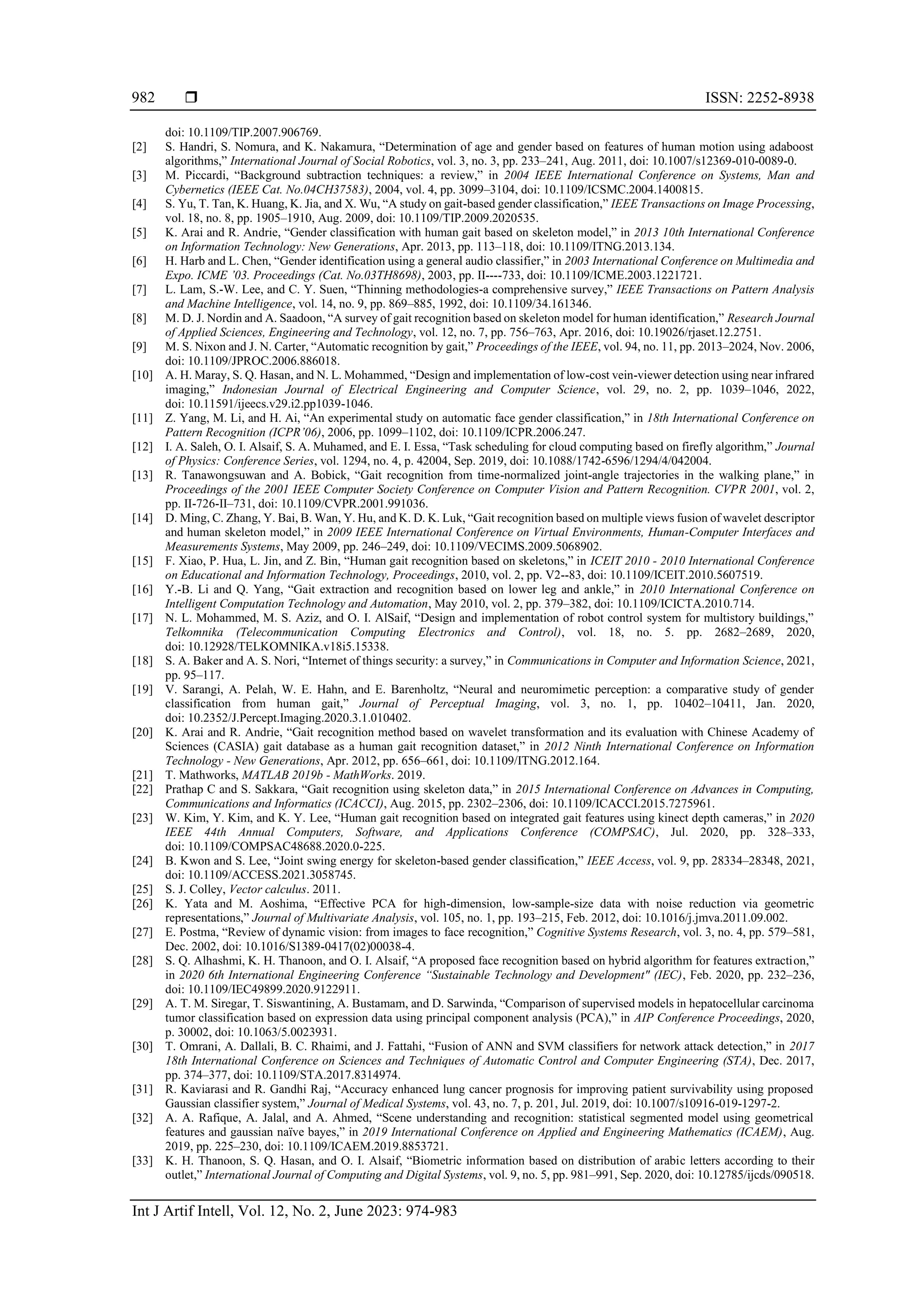 Using skeleton model to recognize human gait gender | PDF
