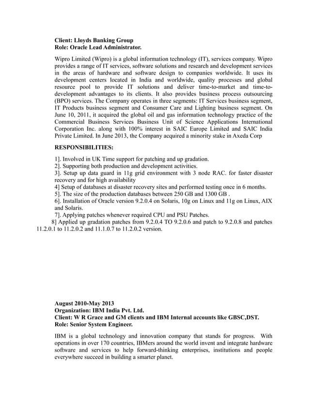 resumexternal | RTF | Databases | Computer Software and Applications