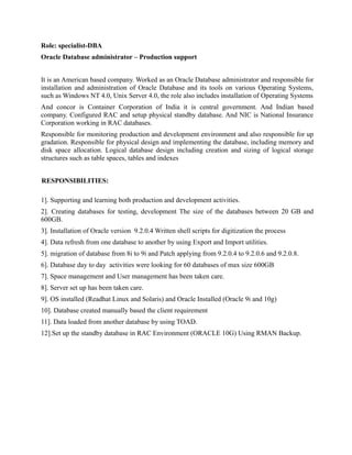 resumexternal | RTF | Databases | Computer Software and Applications