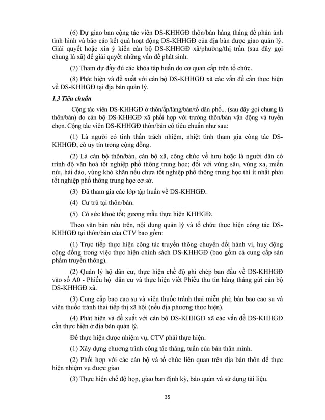 TÀI LIỆU BỒI DƯỠNG NGHIỆP VỤ DÂN SỐ - KẾ HOẠCH HÓA GIA ĐÌNH CHO CỘNG ...