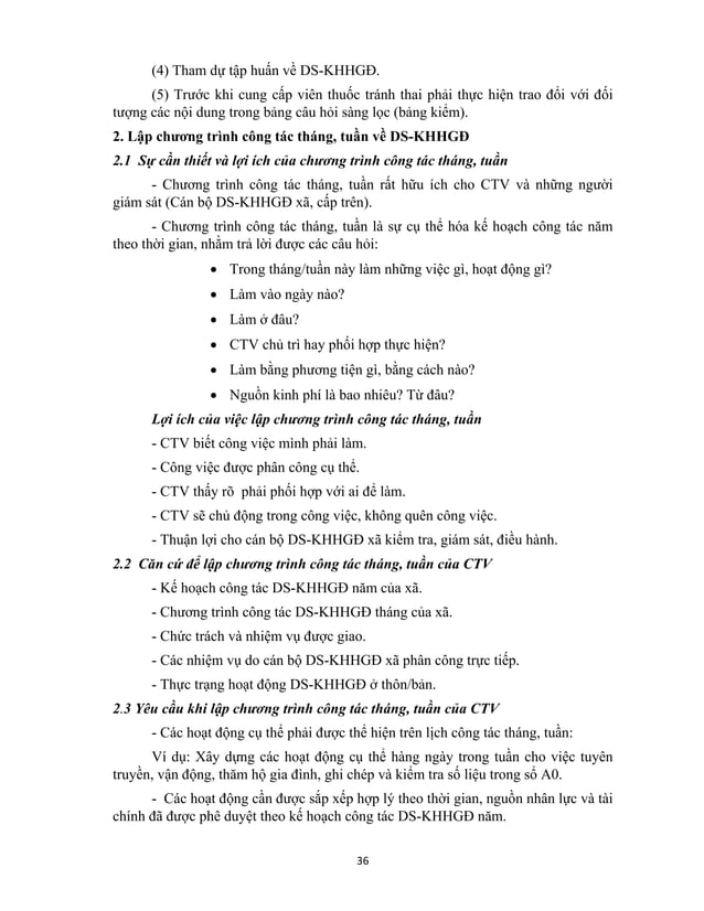 TÀI LIỆU BỒI DƯỠNG NGHIỆP VỤ DÂN SỐ - KẾ HOẠCH HÓA GIA ĐÌNH CHO CỘNG ...