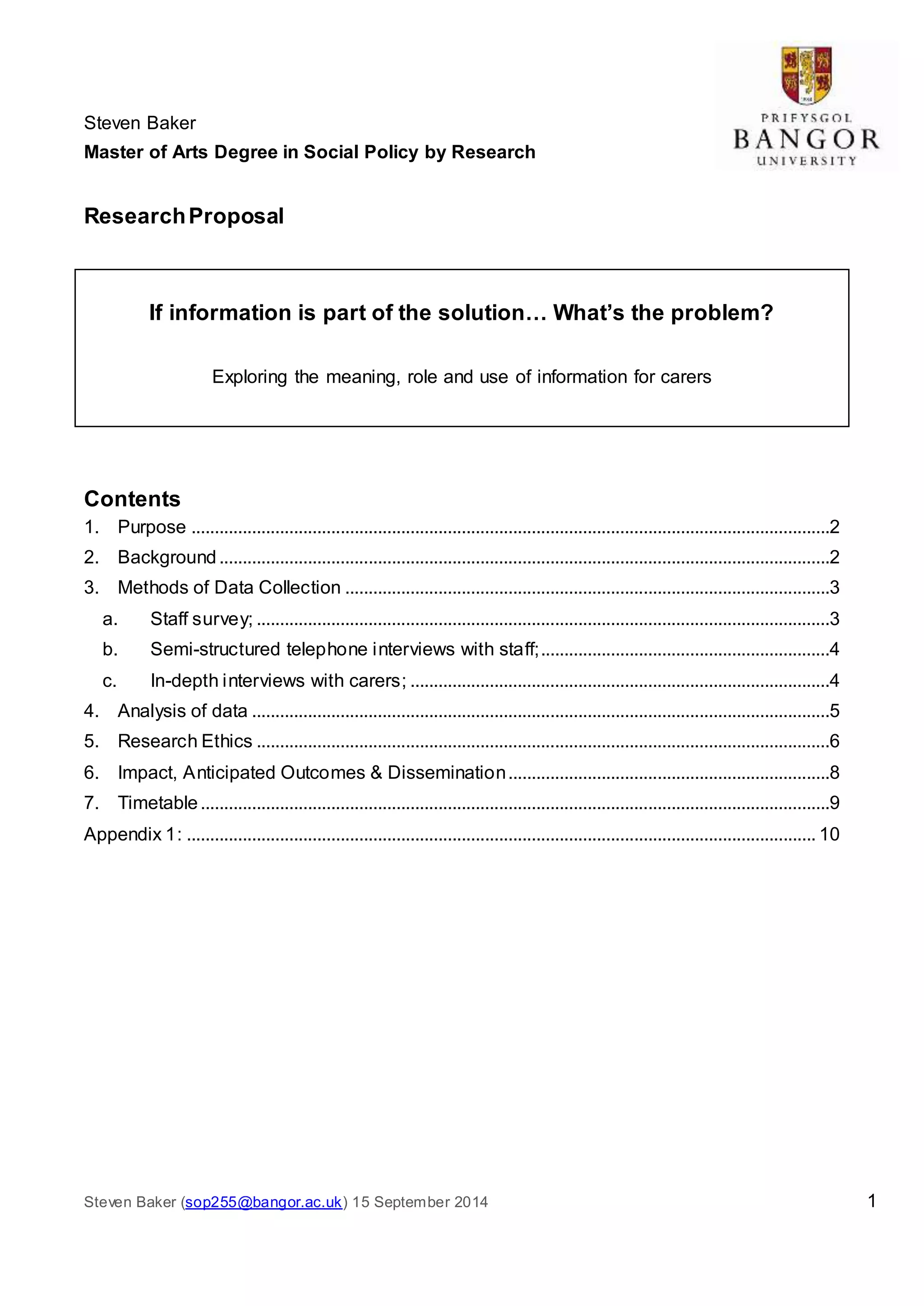 Steven Baker Research Proposal 2014_09_15 | PDF