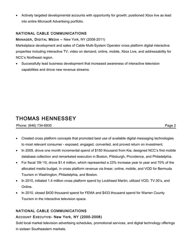 Tom Hennessey Resume | PDF