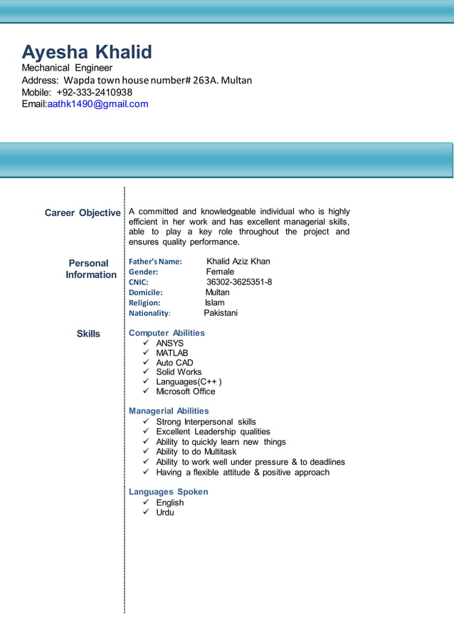 Ayesha Khalid C.V | DOCX