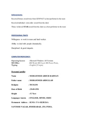 Abdur Rahman | DOCX | Careers