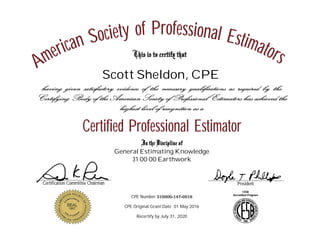 CPE ASPE Certificate | PDF