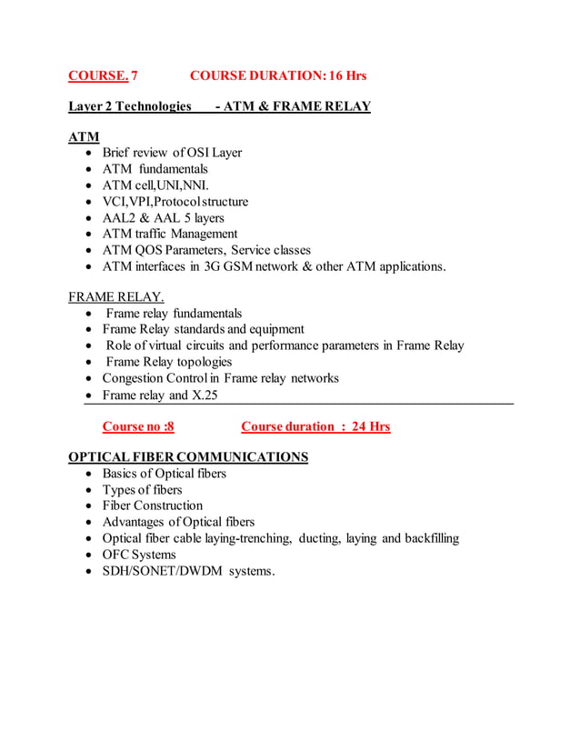 Telecom courses | DOCX | Computer Networking | Computing