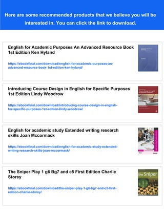 English For Academic Purposes 1 1st Edition Ceyda Eşit | PDF