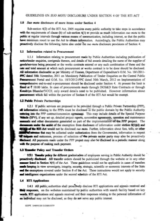 Guidelines to suo moto disclosure under section 4 of the RTI ACT | PDF