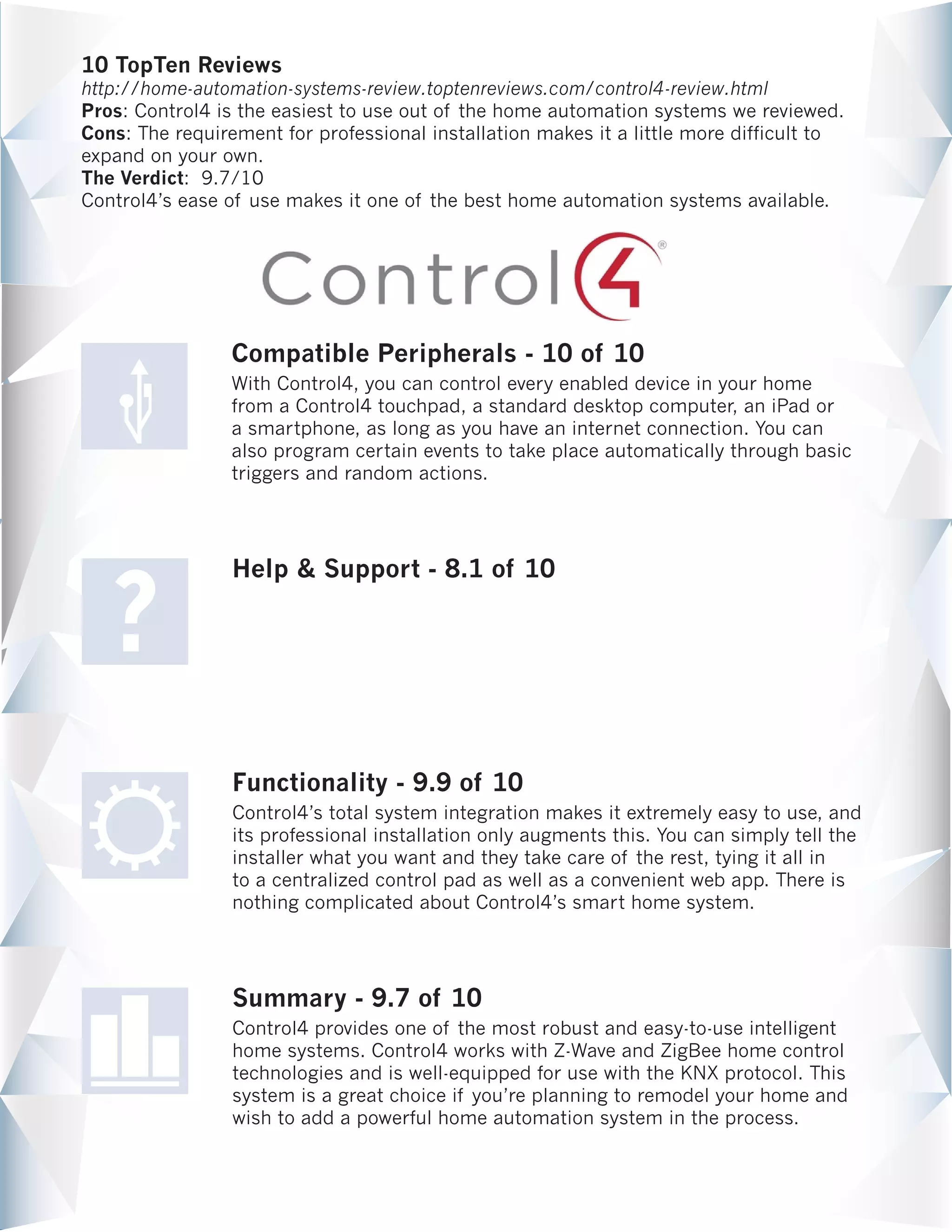 Control4 Handout | PDF