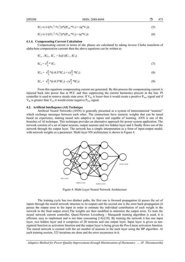 Adaptive Method for Power Quality Improvement through Minimization of Harmonics Using Artificial ...