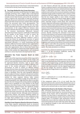Key Frame Extraction in Video Stream using Two Stage Method with Colour and Structure | PDF