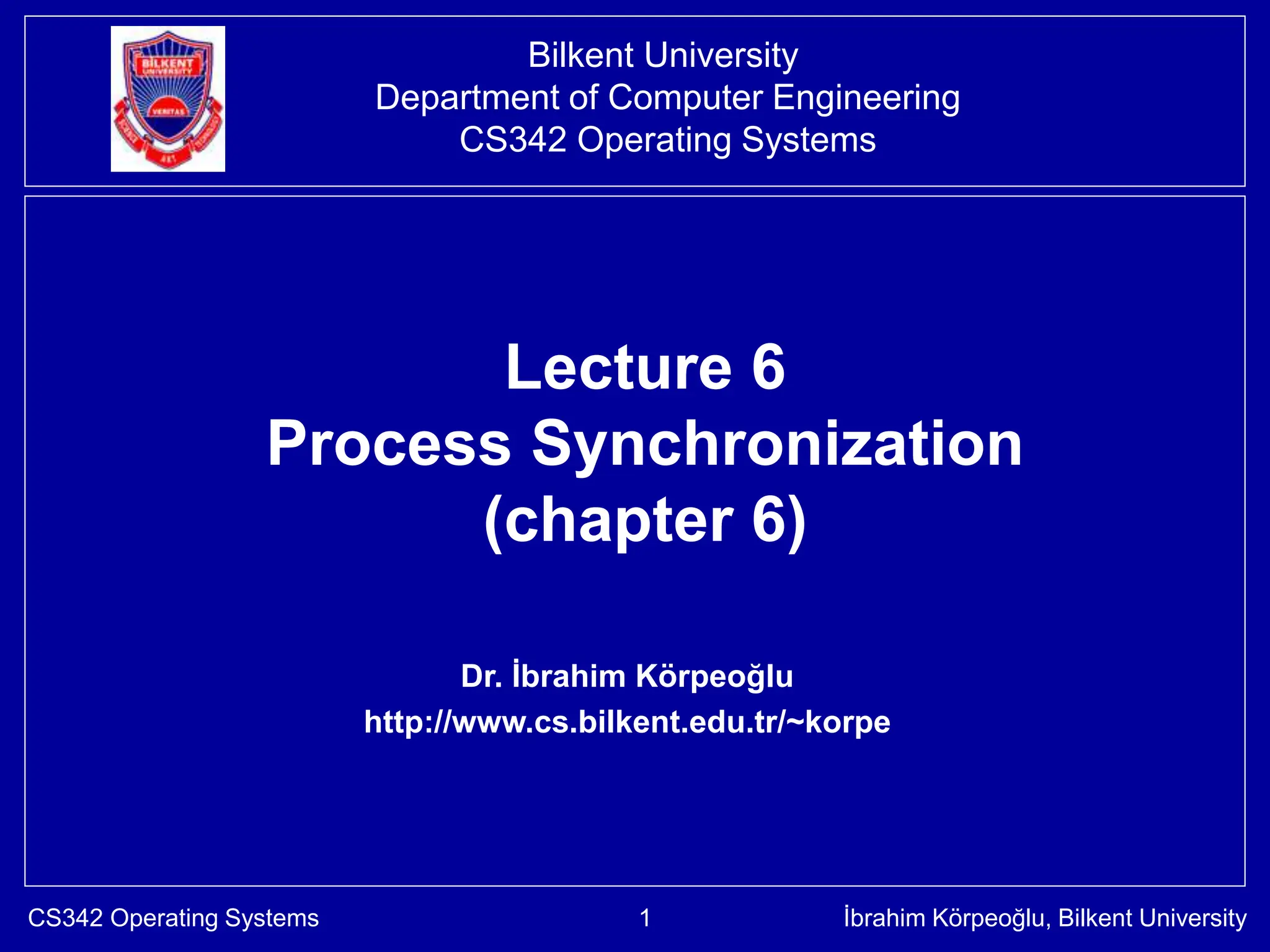 Process Synchronization for operating Systems | PPT