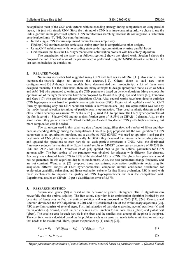 Hyper Parameter Optimization Of Convolutional Neural Network Based On Particle Swarm