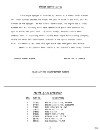 Hagie UPFront sts 12 combo parts manual 2008 | PDF