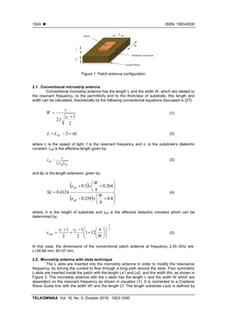 A Miniature L-slot Microstrip Printed Antenna for RFID | PDF