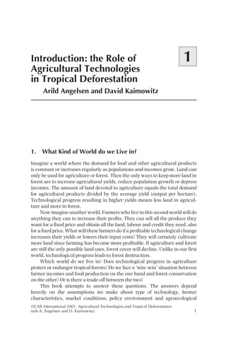 Agricultural Technologies and Tropical Deforestation First Edition A ...