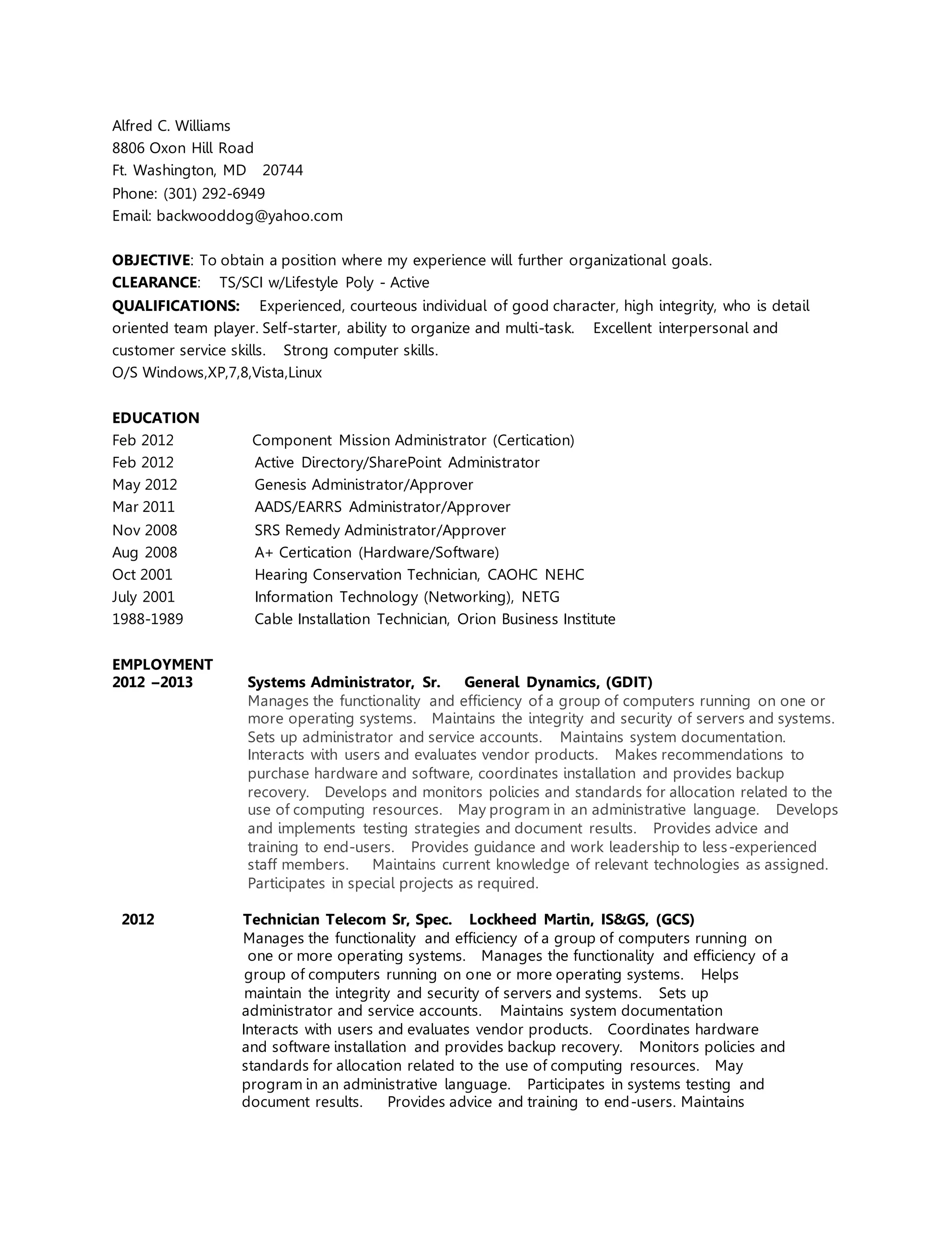 AlfredResume@2 | DOCX