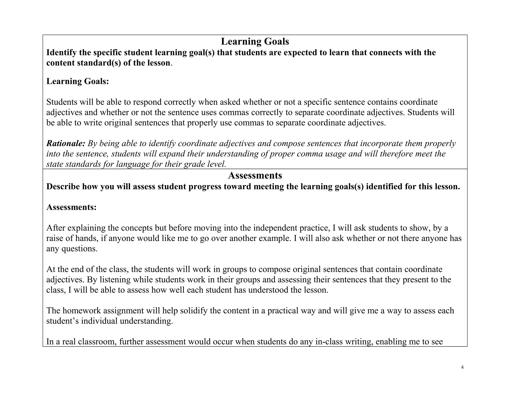 Coordinate Adjectives Lesson Plan updated | PPT