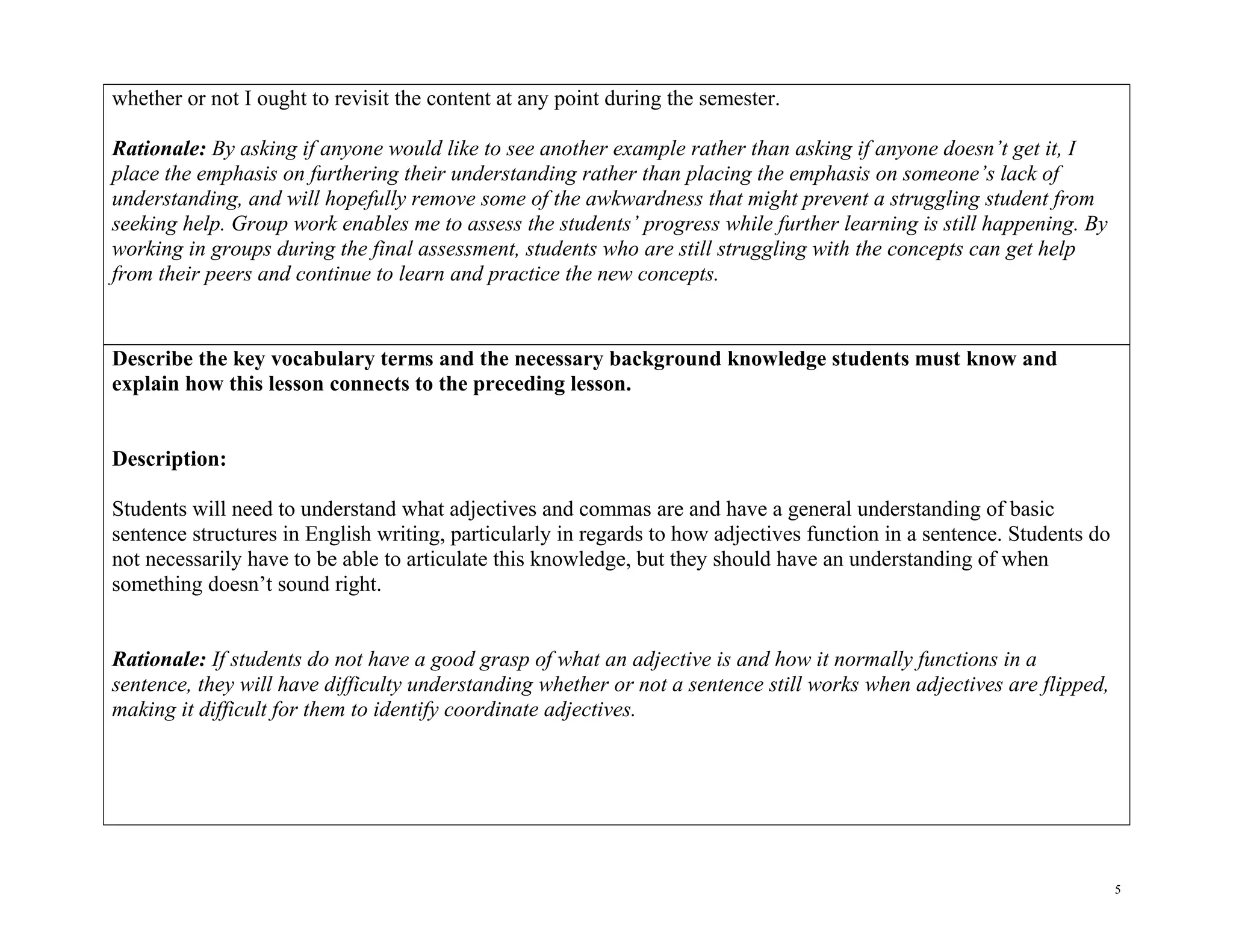 Coordinate Adjectives Lesson Plan updated | PPT