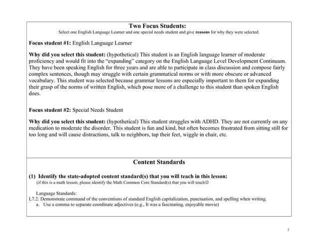 Coordinate Adjectives Lesson Plan updated | PPT