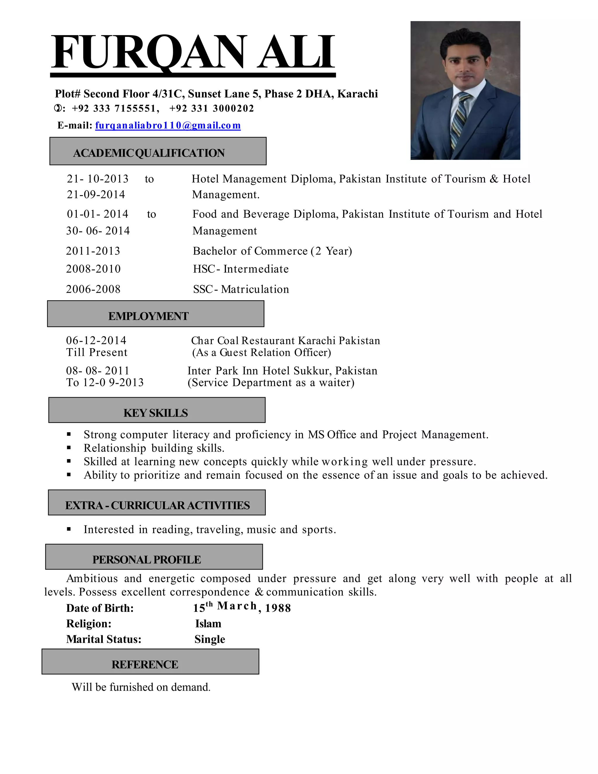 CV of Furqan Ali | PDF