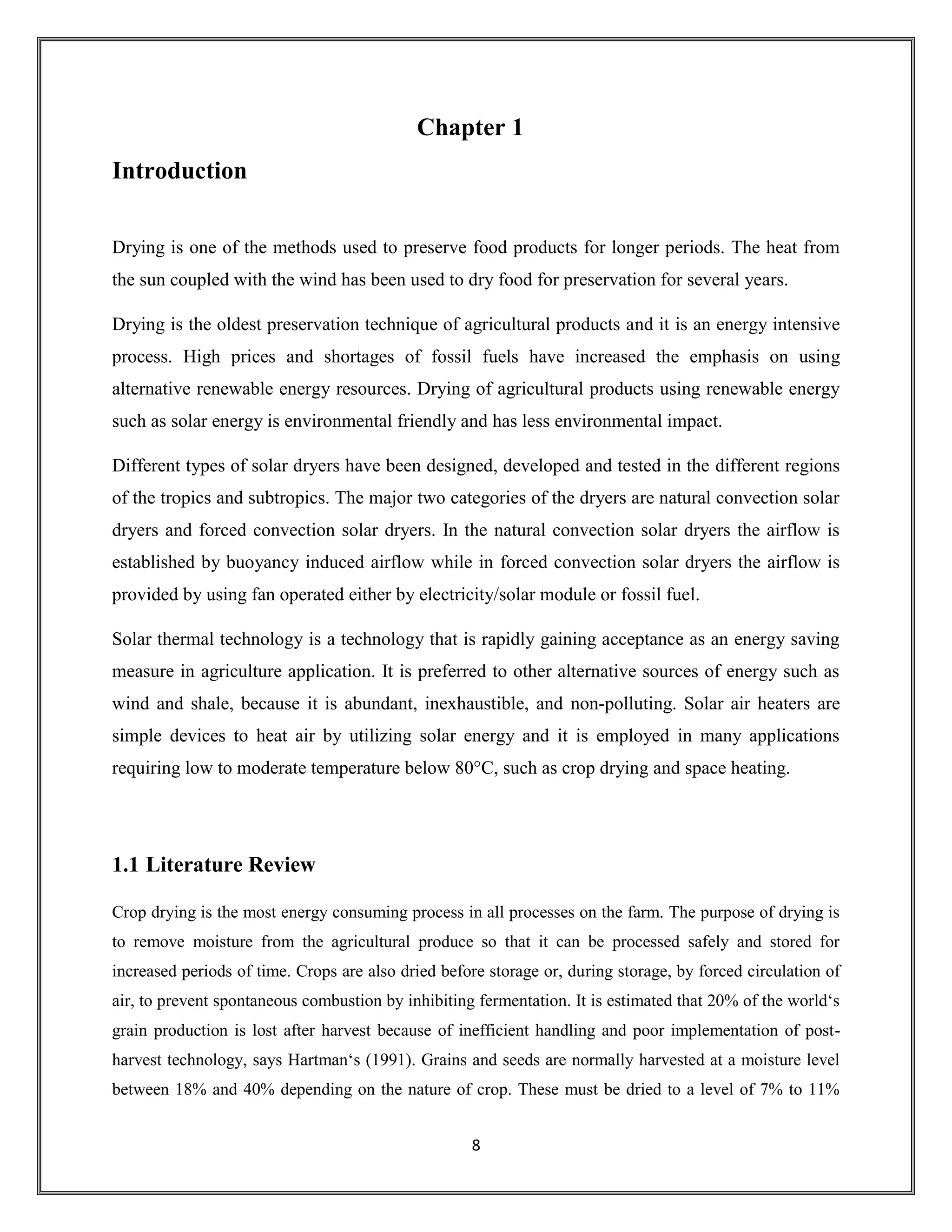 PROJECT REPORT ON SOLAR DRYER | PDF