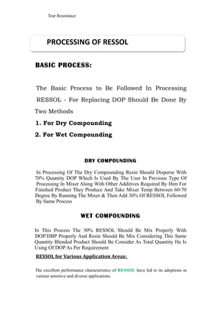 RESSOL ECO FRIENDLY PLASTICIZER NEW | DOC