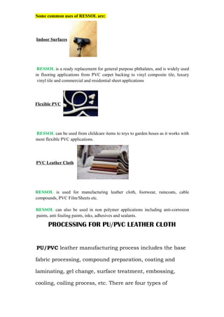 RESSOL ECO FRIENDLY PLASTICIZER NEW | DOC