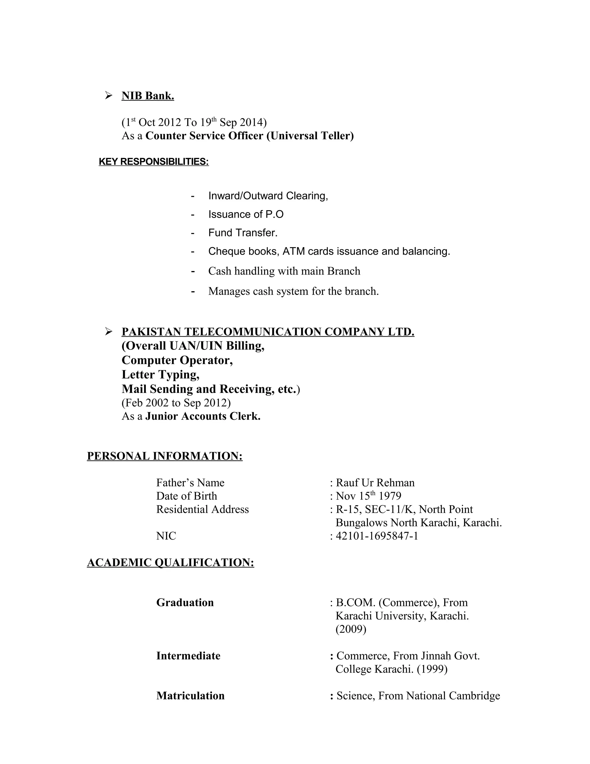 Adeel CV | DOC