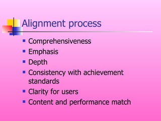 Overview Of Standards Based Curriculum Alignment | PPT