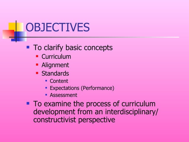 Overview Of Standards Based Curriculum Alignment | PPT