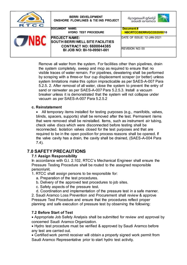 495265750-Hydro-Test-Procedure.docx | Civil Engineering Industry ...