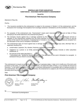 ALTA 9 Checklist Endorsements | PDF