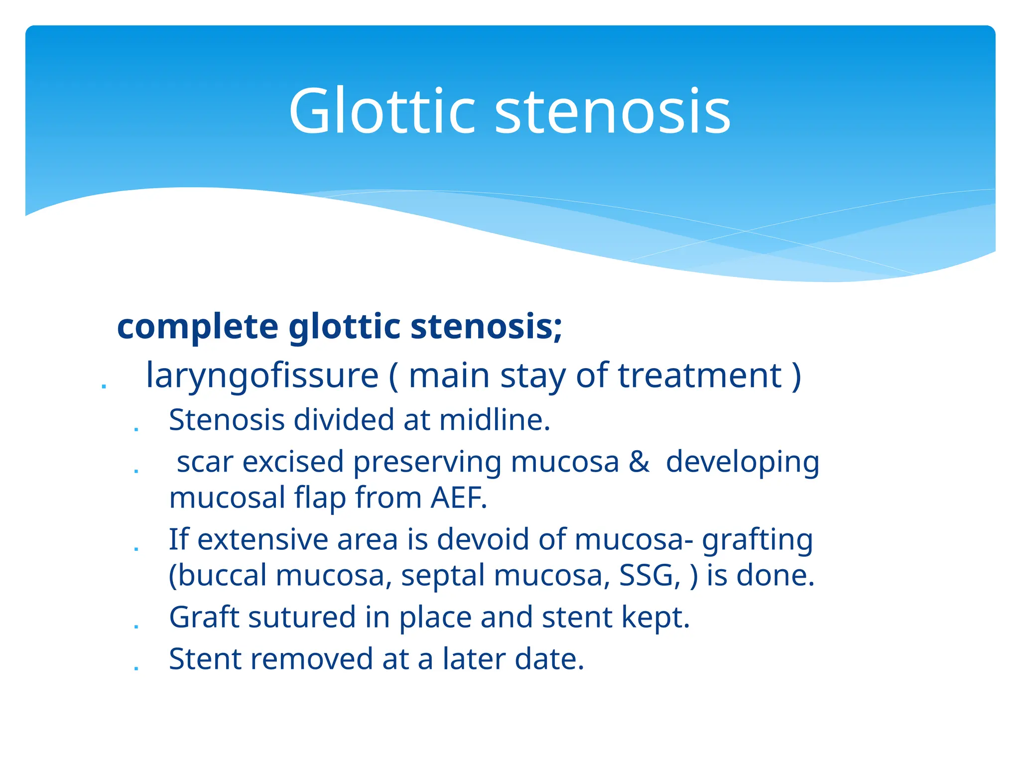 Laryngeal edema and stenosis refer to swelling (edema) and narrowing ...