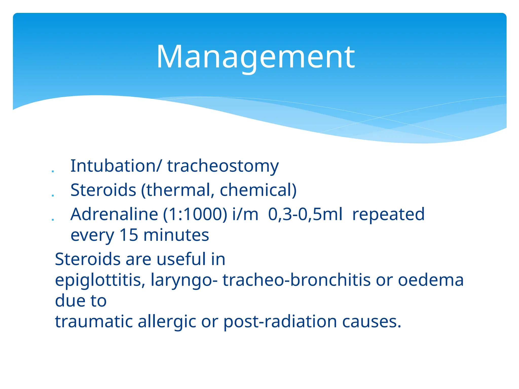 Laryngeal edema and stenosis refer to swelling (edema) and narrowing ...