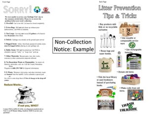 Non Collection Notice Example | PPT