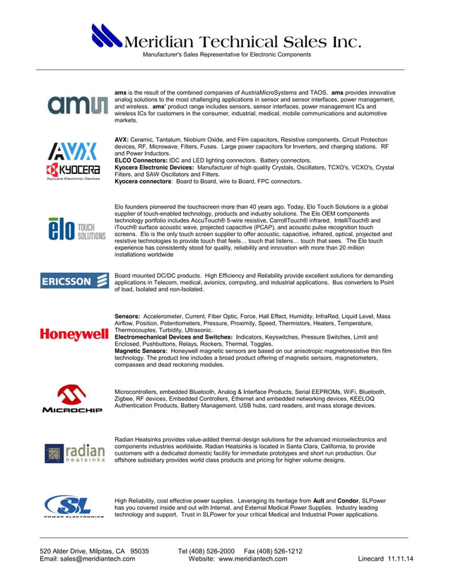 Meridian Line Card | PDF