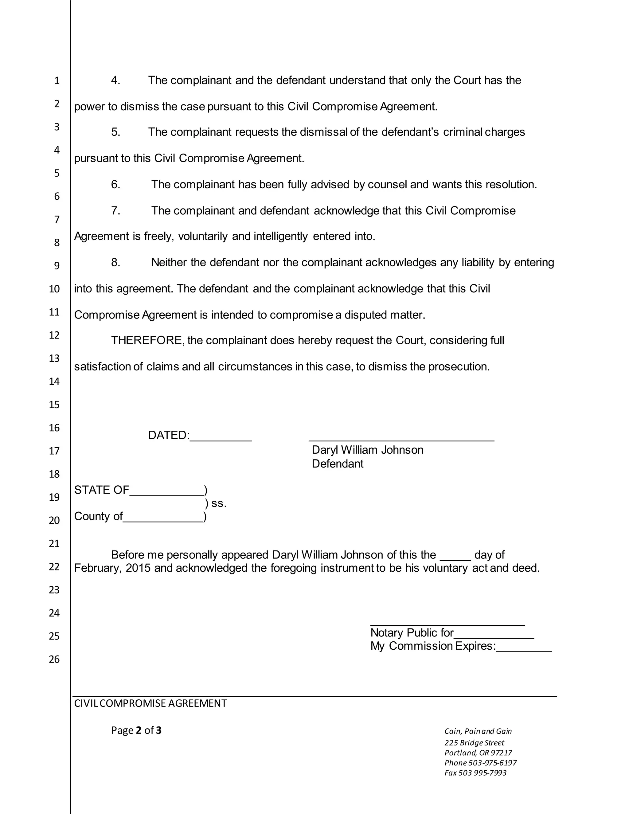 CIVIL COMPROMISE AGREEMENT | DOCX
