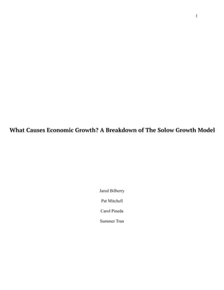 What Causes Economic Growth? A Breakdown of The Solow Growth Model | PDF