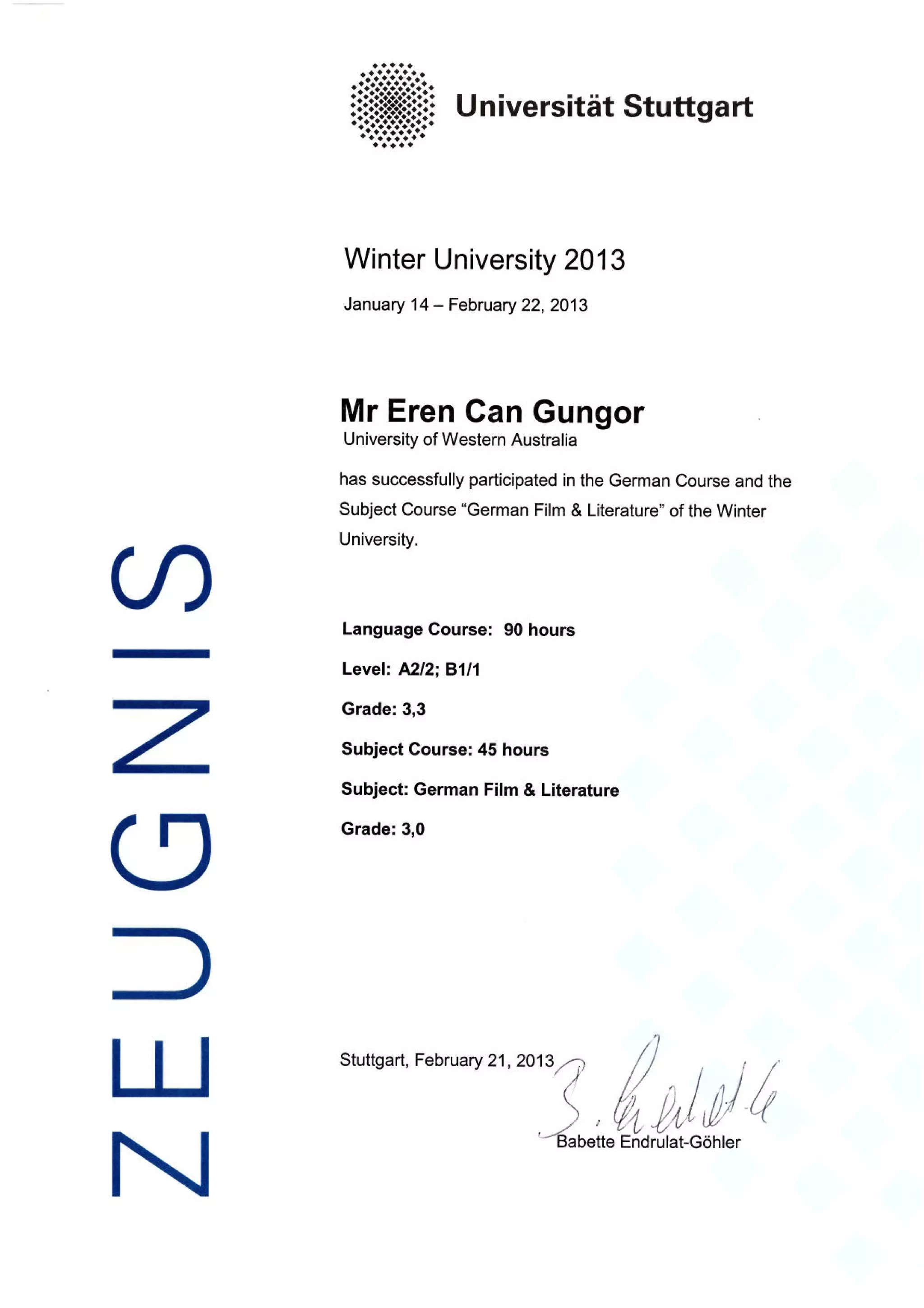 German Level Certificate | PDF