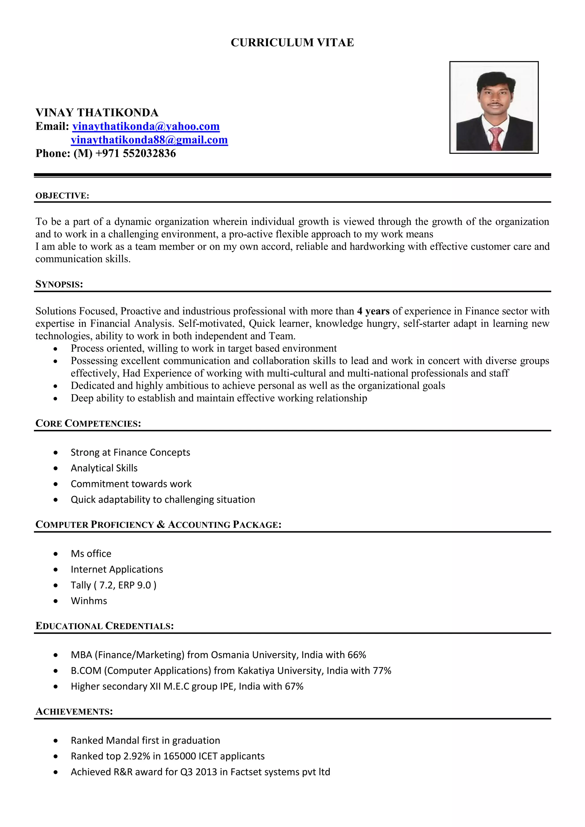 Vinay cv | PDF
